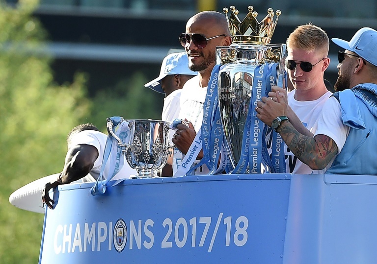 City flaunt Premier League trophy in open-top bus