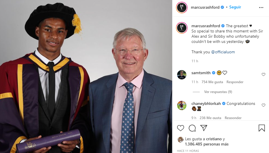 Rashford, Doctor Honoris Causa por su lucha contra la pobreza