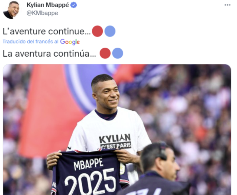 La felicidad de Mbappé: "La aventura continúa"