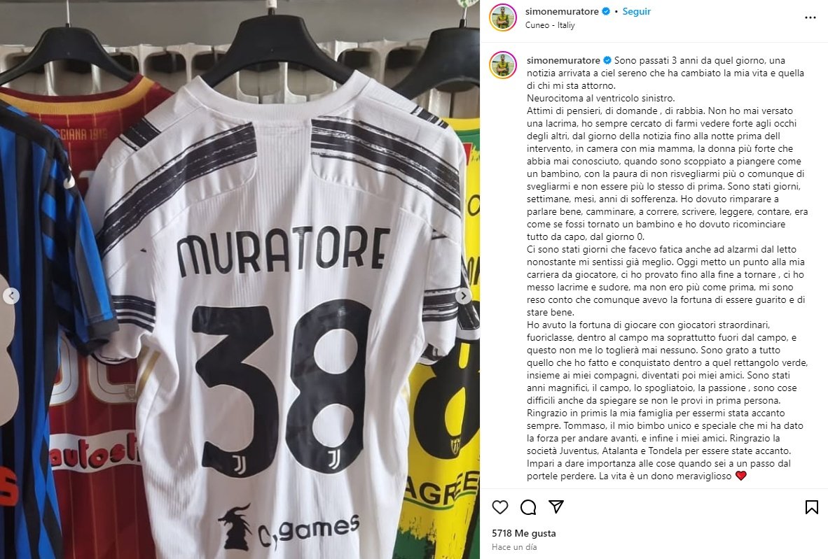 Muratore se retira a los 26 años por un tumor cerebral