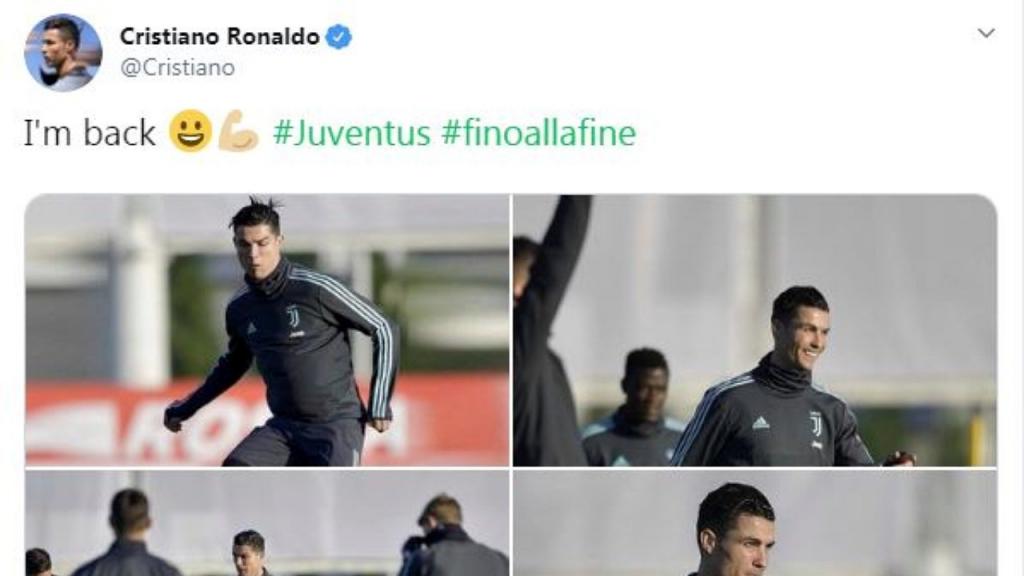 Cristiano confirms his recovery