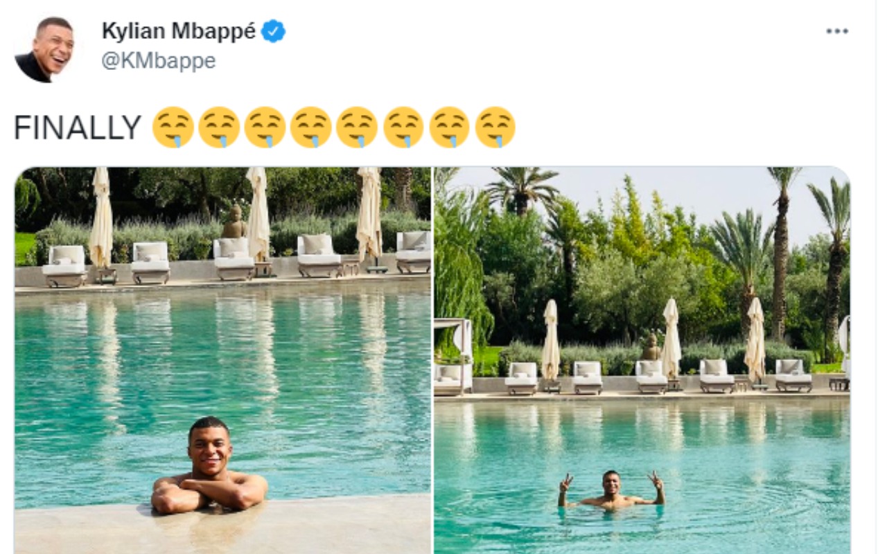 "Finalmente", Mbappé está de vacaciones