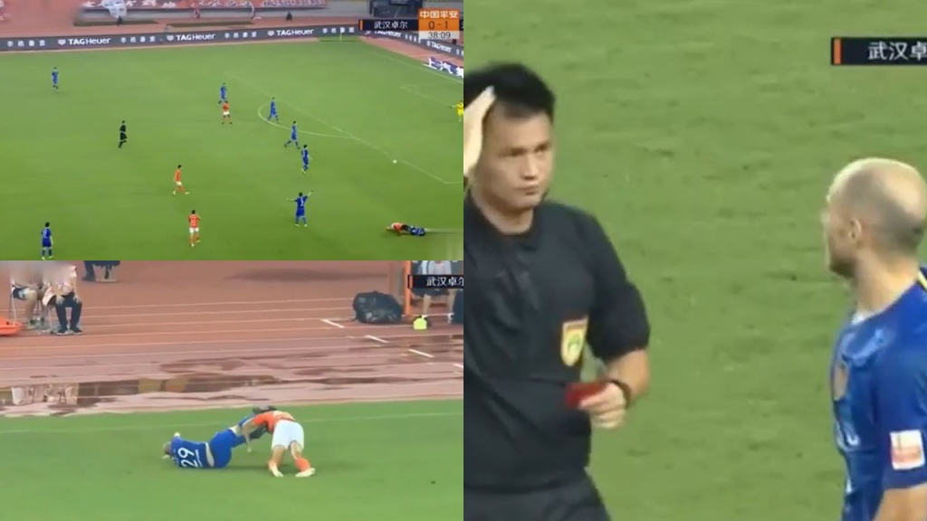 Paletta se fue expulsado ¡por dar una patada en la cara!