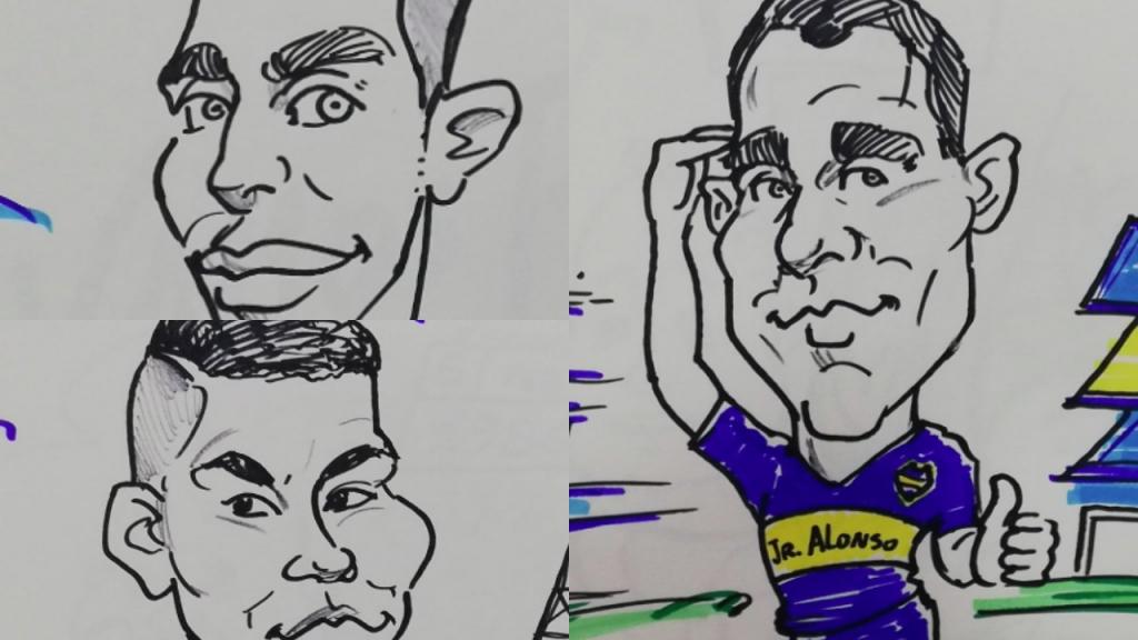 Boca presentó a sus nuevos fichajes... ¡a través de caricaturas!