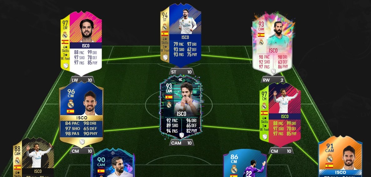 Estas son todas las cartas de Isco en el Real Madrid