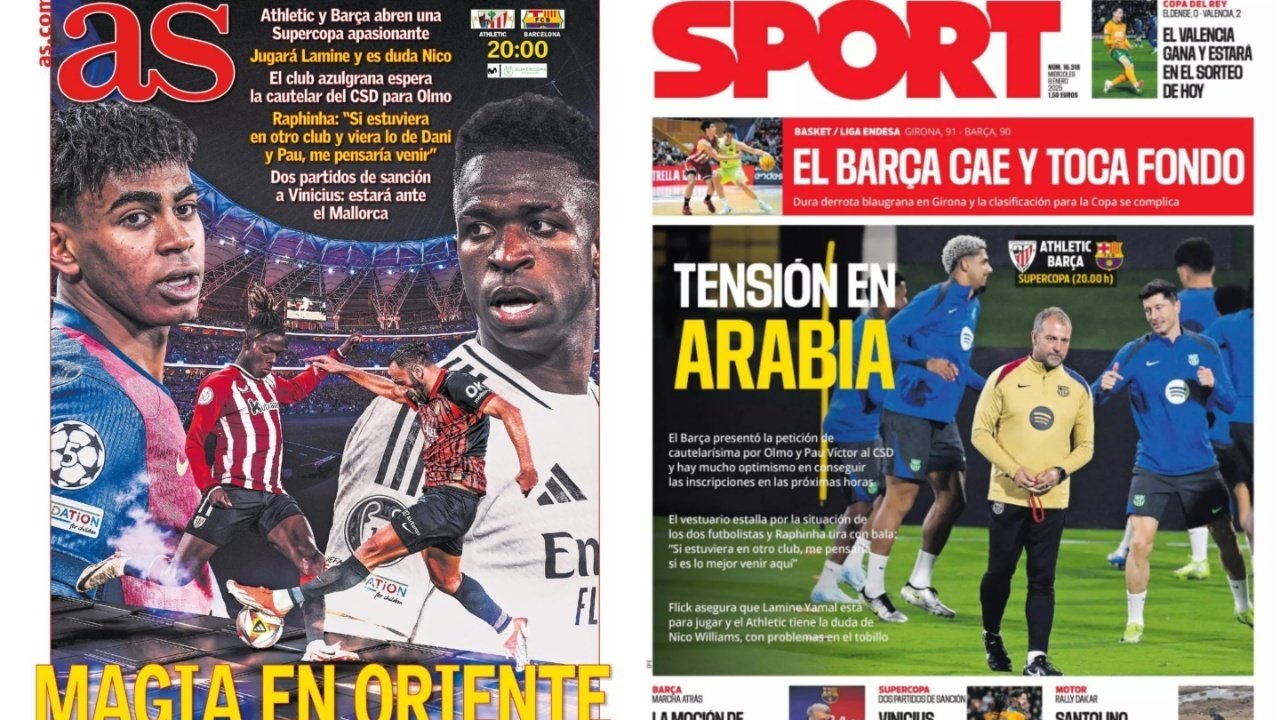 Portadas de la prensa deportiva del 08-01-25
