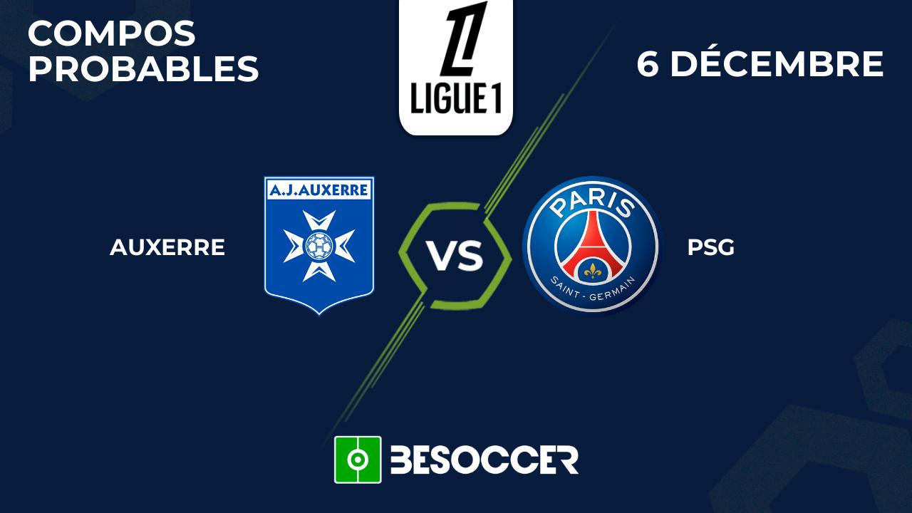 Compos probables Auxerre - PSG