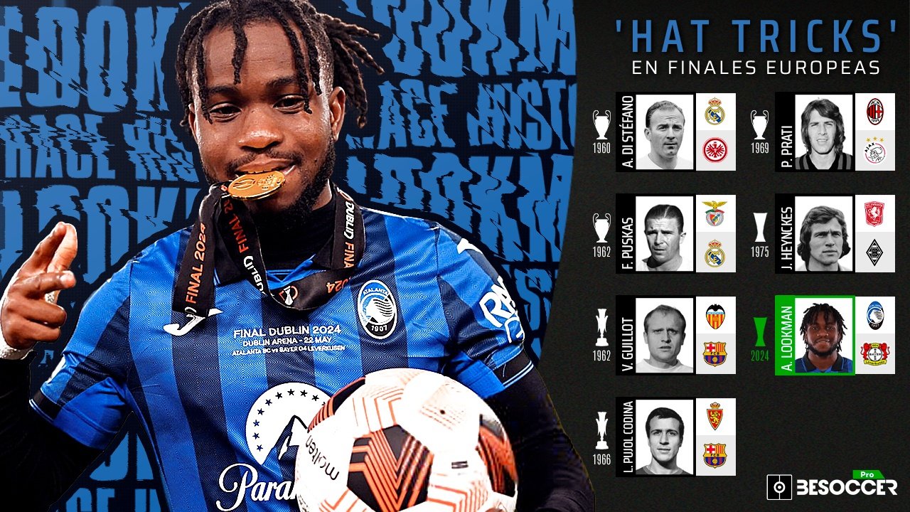 Lookman marcó el primer 'hat trick' en una final europea desde Heynckes ...