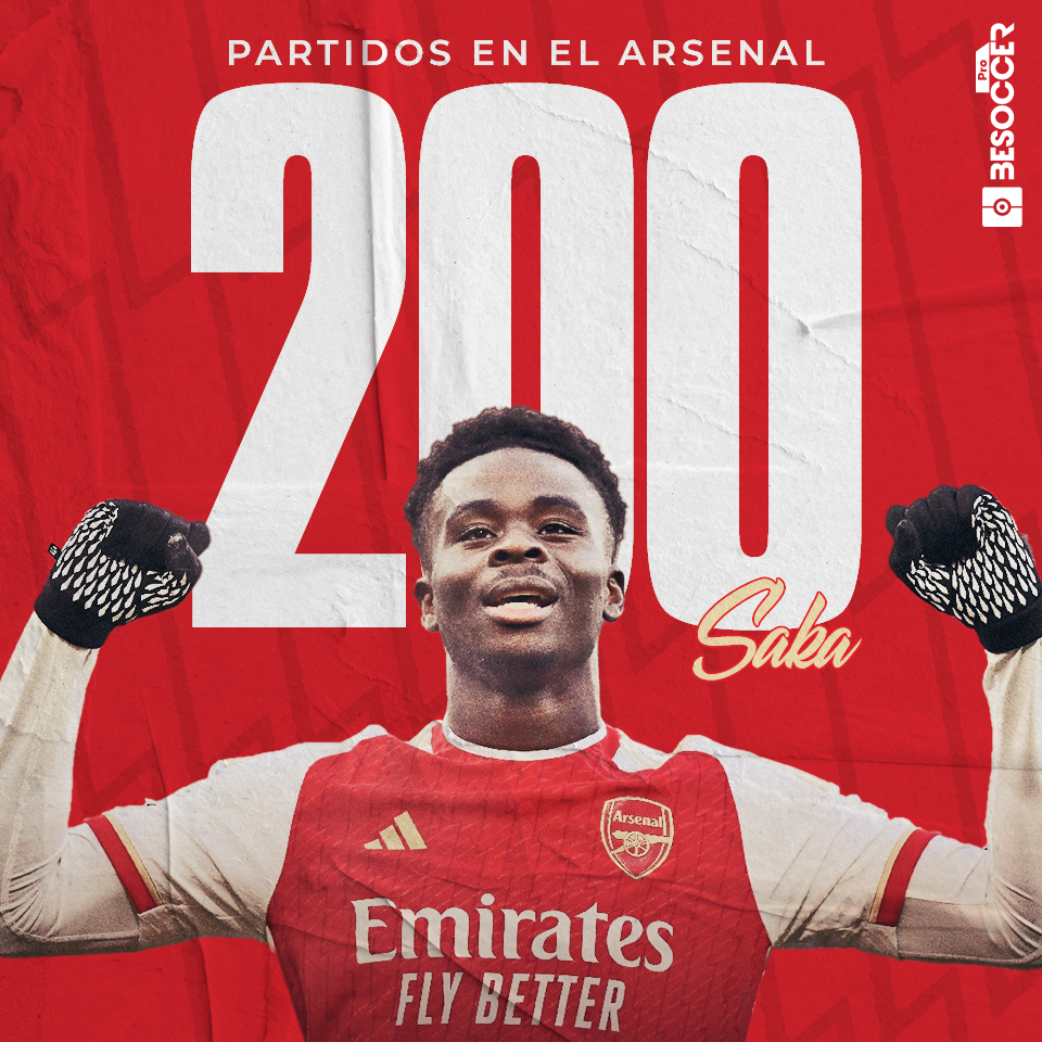 Saka se pone a 200 en el Arsenal como líder y estrella