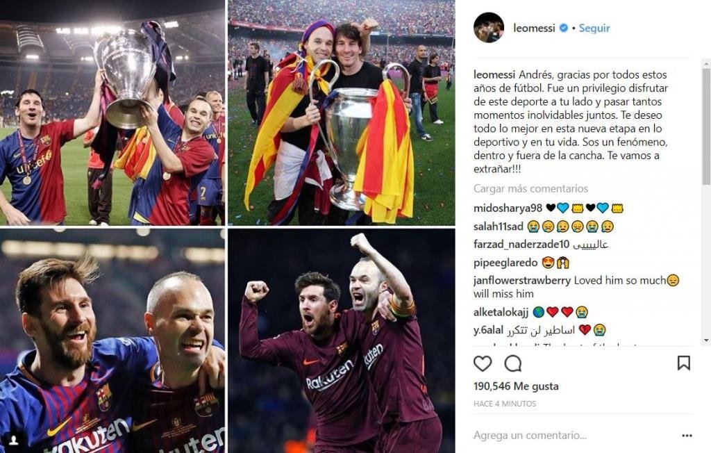 Messi's tribute to Iniesta