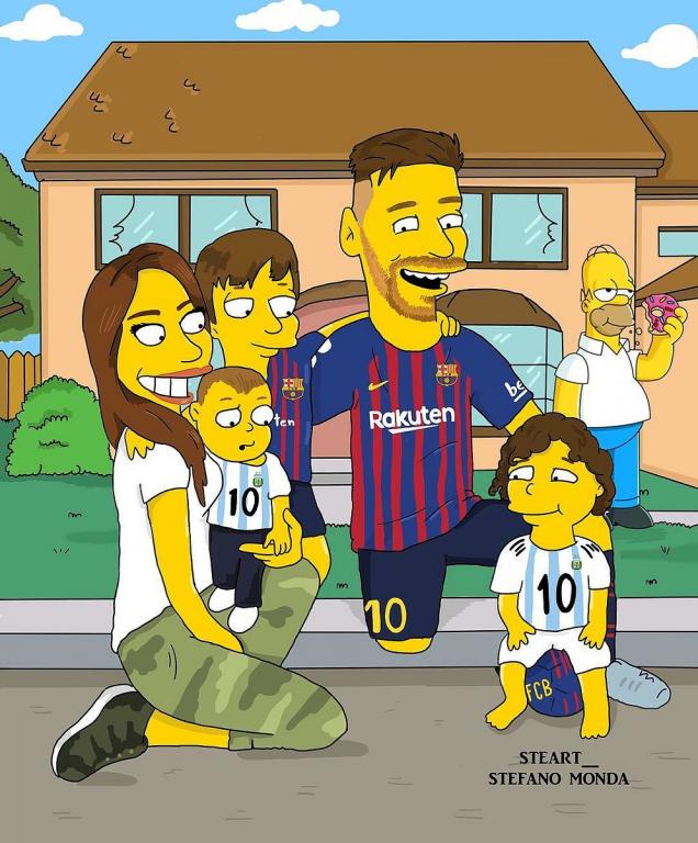El artista que 'simpsoniza' a los futbolistas