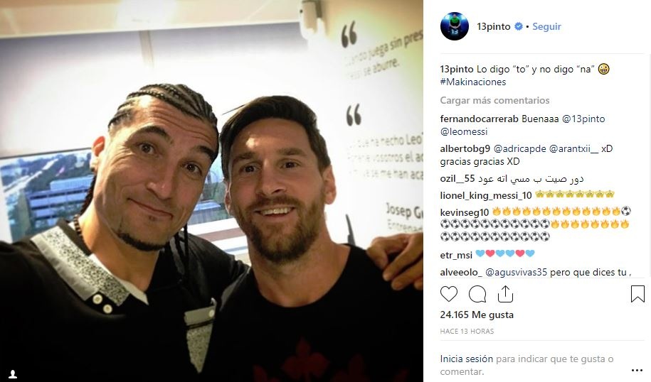 El misterioso mensaje de Pinto junto a Leo Messi