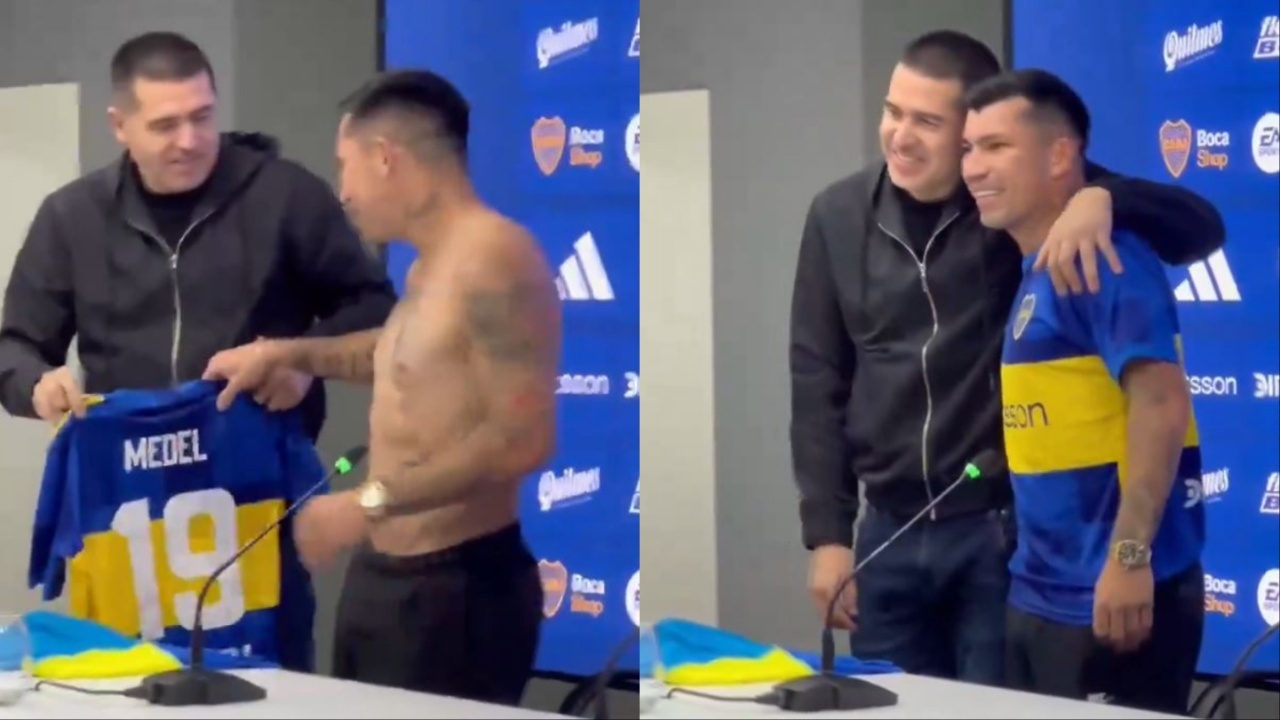 La bienvenida de Riquelme a Medel: "Está un poquito más grande..."