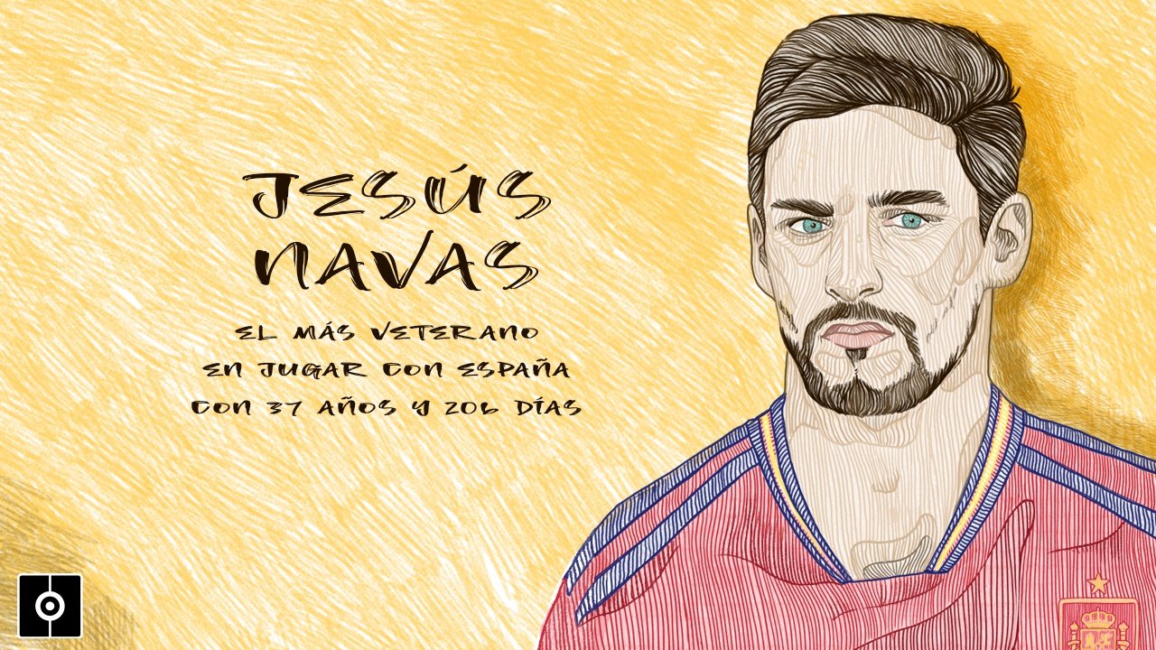Jesús Navas, el internacional más veterano de la historia de la Selección