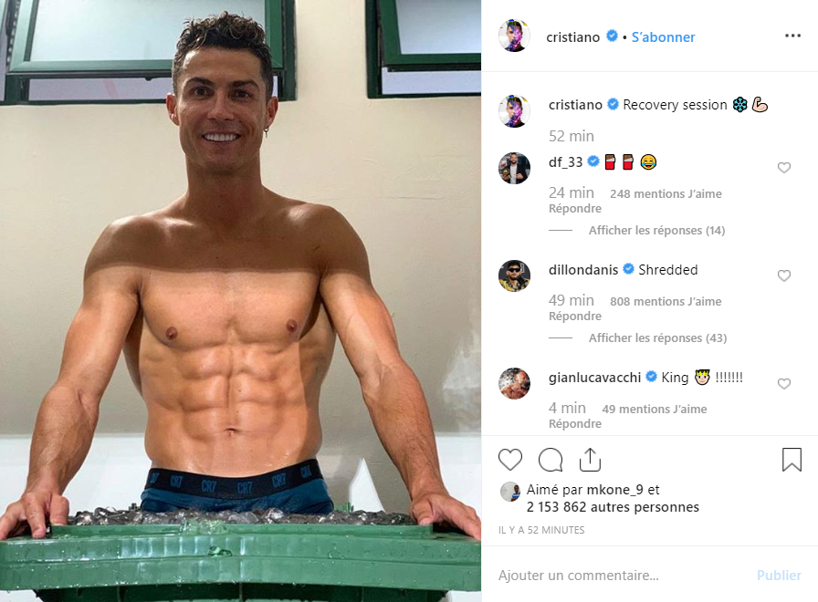 Cristiano, en plena "sesión de recuperación"