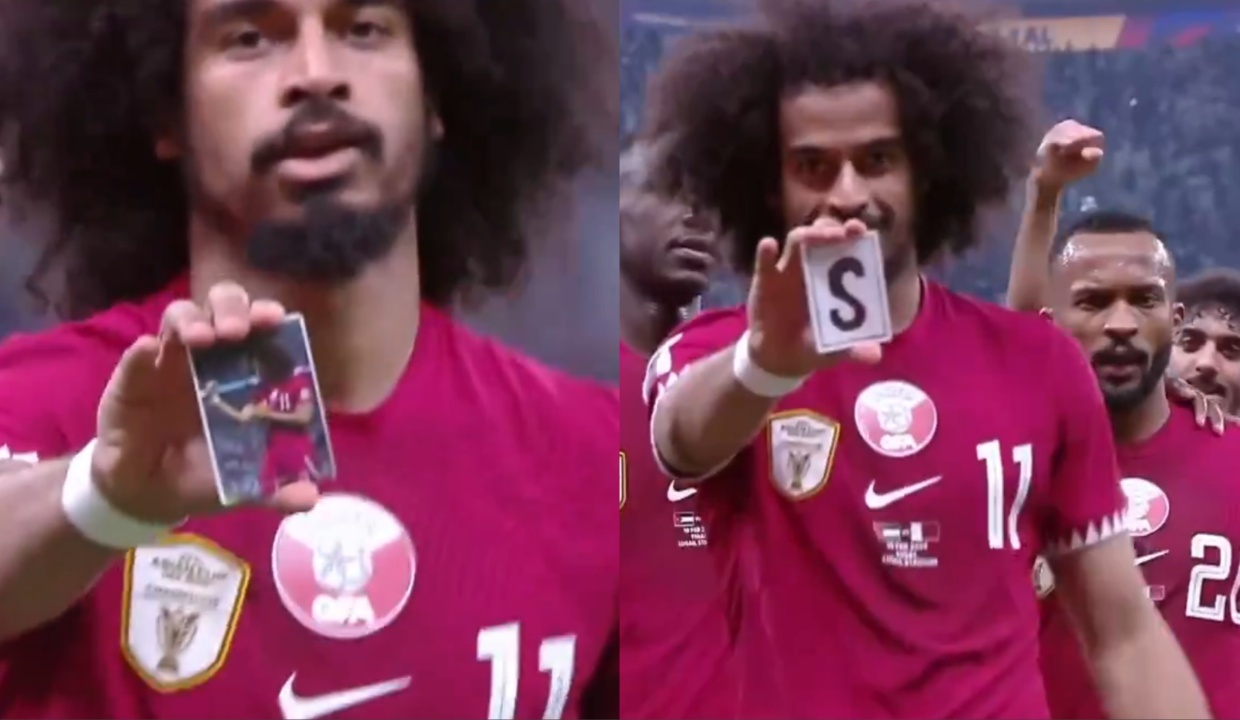 Akram Afif adelantó a Catar y lo celebró ... ¡con un truco de magia!