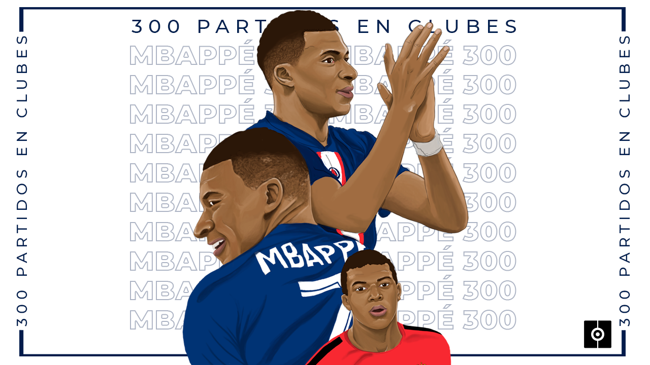 Mbappé, quinto más joven y máximo goleador al llegar a 300 partidos en ...