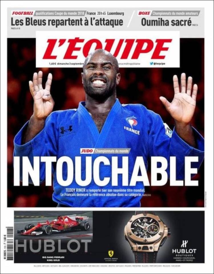 Les Unes des journaux sportifs européens du 3 septembre 2017