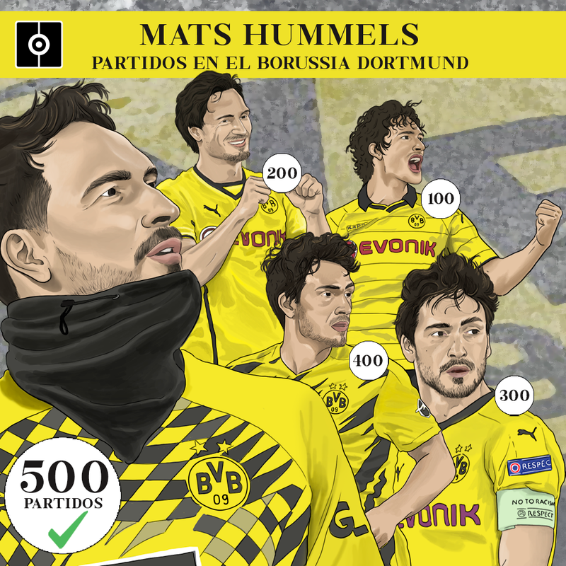 Hummels llega al medio millar de partidos en el Borussia Dortmund