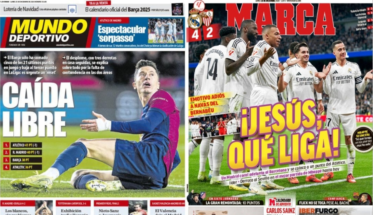 Portadas de la prensa deportiva del 23-12-2024
