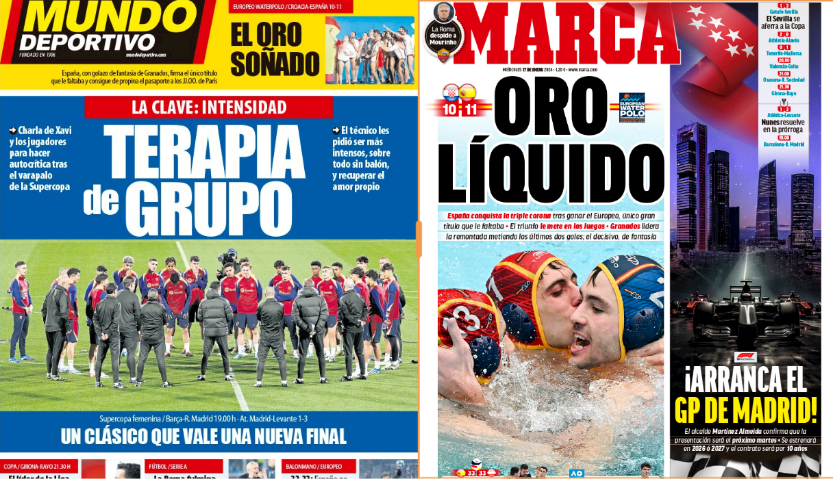 Portadas de la prensa deportiva del 17-01-24