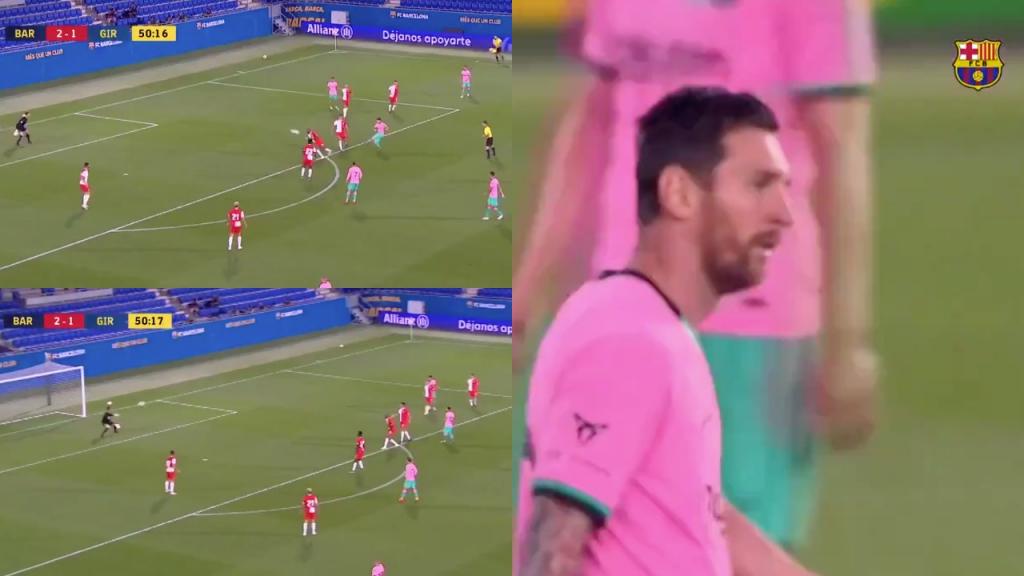 Tiene hasta la suerte de su lado: Messi hizo el tercero de rebote