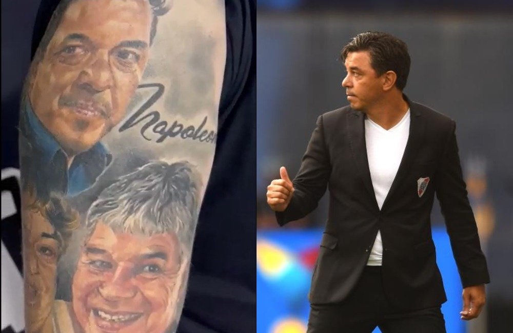 Un fan de River se tatuó a Gallardo... ¡y a los padres de este!