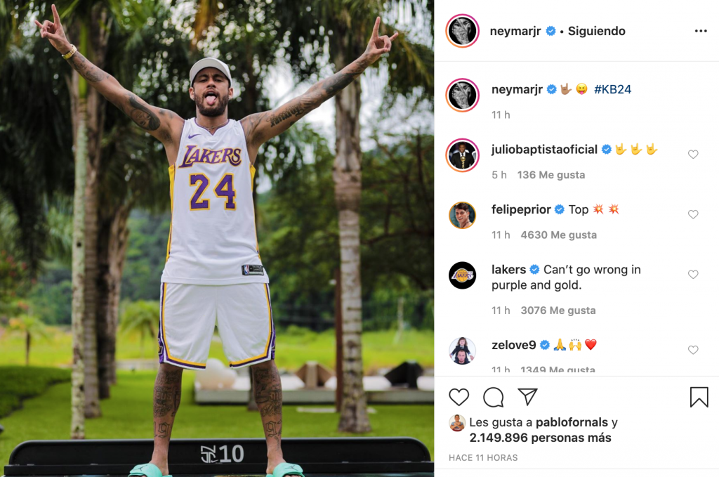 Neymar volvió a homenajear a Kobe Bryant
