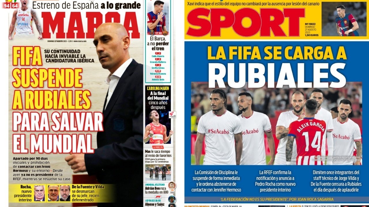 Portadas de la prensa deportiva del 27-08-23