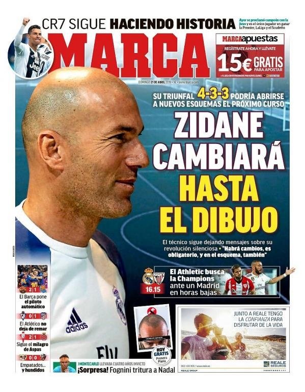Les Unes des journaux sportifs en Espagne du 21 avril 2019