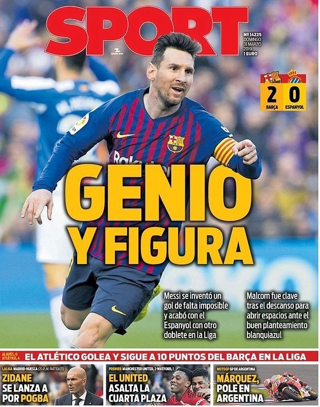 As capas da imprensa esportiva de 31 de março de 2019