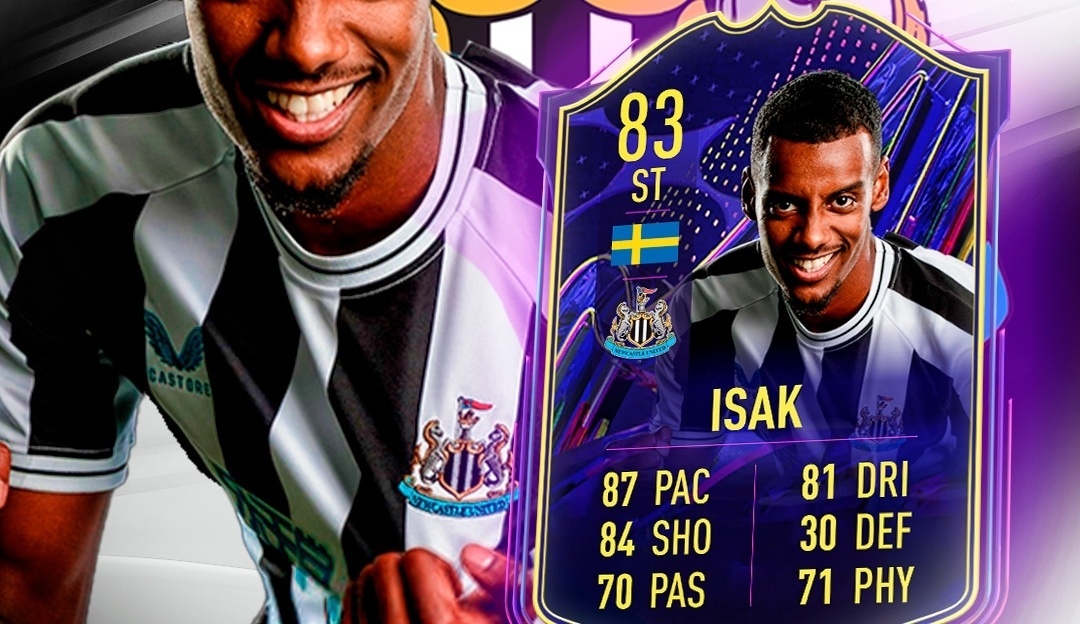 Así podría ser la carta de Isak en FIFA 23