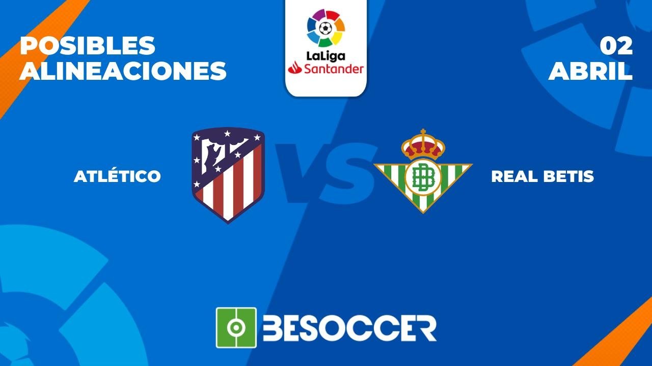 Posibles alineaciones del Atlético de Madrid-Real Betis