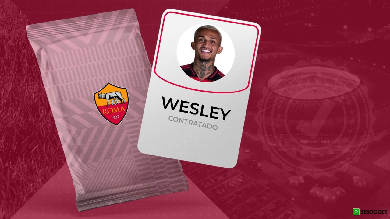 Roma anuncia oficialmente a contratação de Wesley, ex-Flamengo