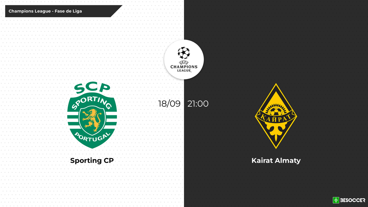 Sporting - Kairat Almaty: escalações confirmadas