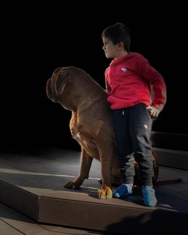 La foto del perro de Messi junto a su hijo que ha revolucionado las redes