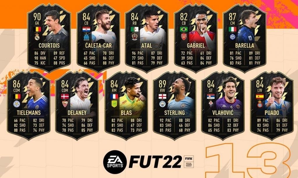 Courtois, Sterling y Barella son las principales estrellas del TOTW 13