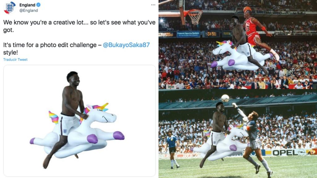 'Mememanía' con Saka y su colchoneta de unicornio: los mejores 'edits'