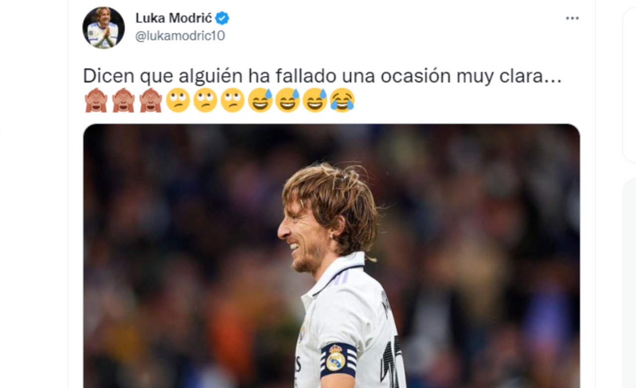 Modric jokes about miss: "Somebody missed a very clear chance"