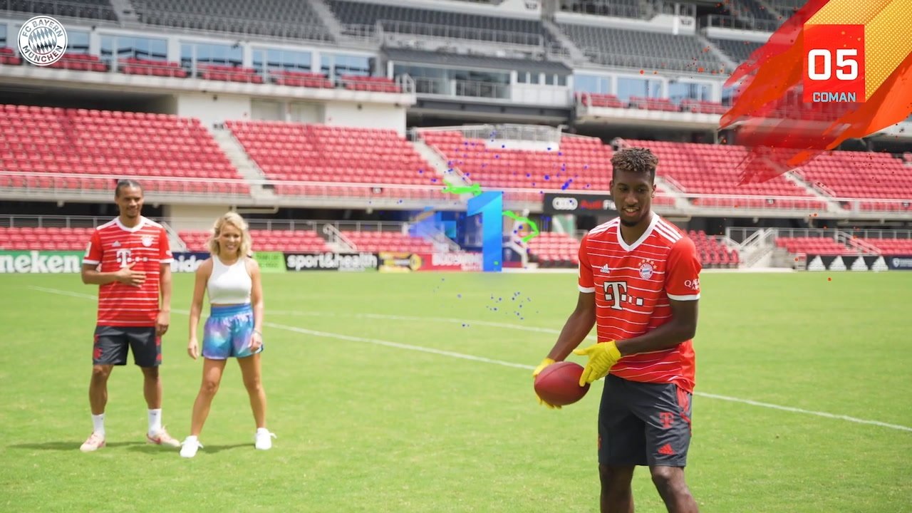 VÍDEO: Coman y Sané probaron con el fútbol americano